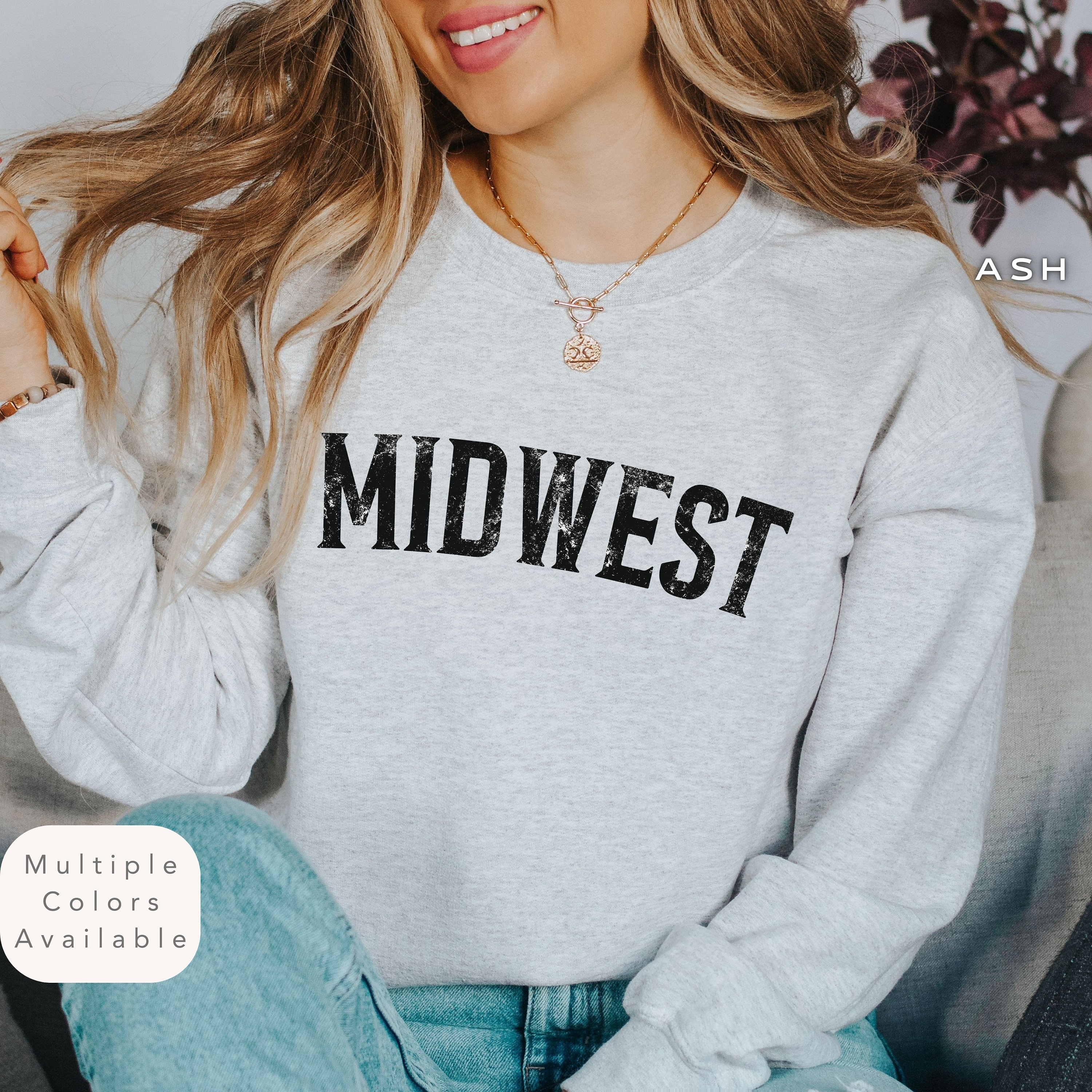 Distressed Midwest Sweatshirt, Cosy Midwest Shirt, Trendy Midwestern ...
