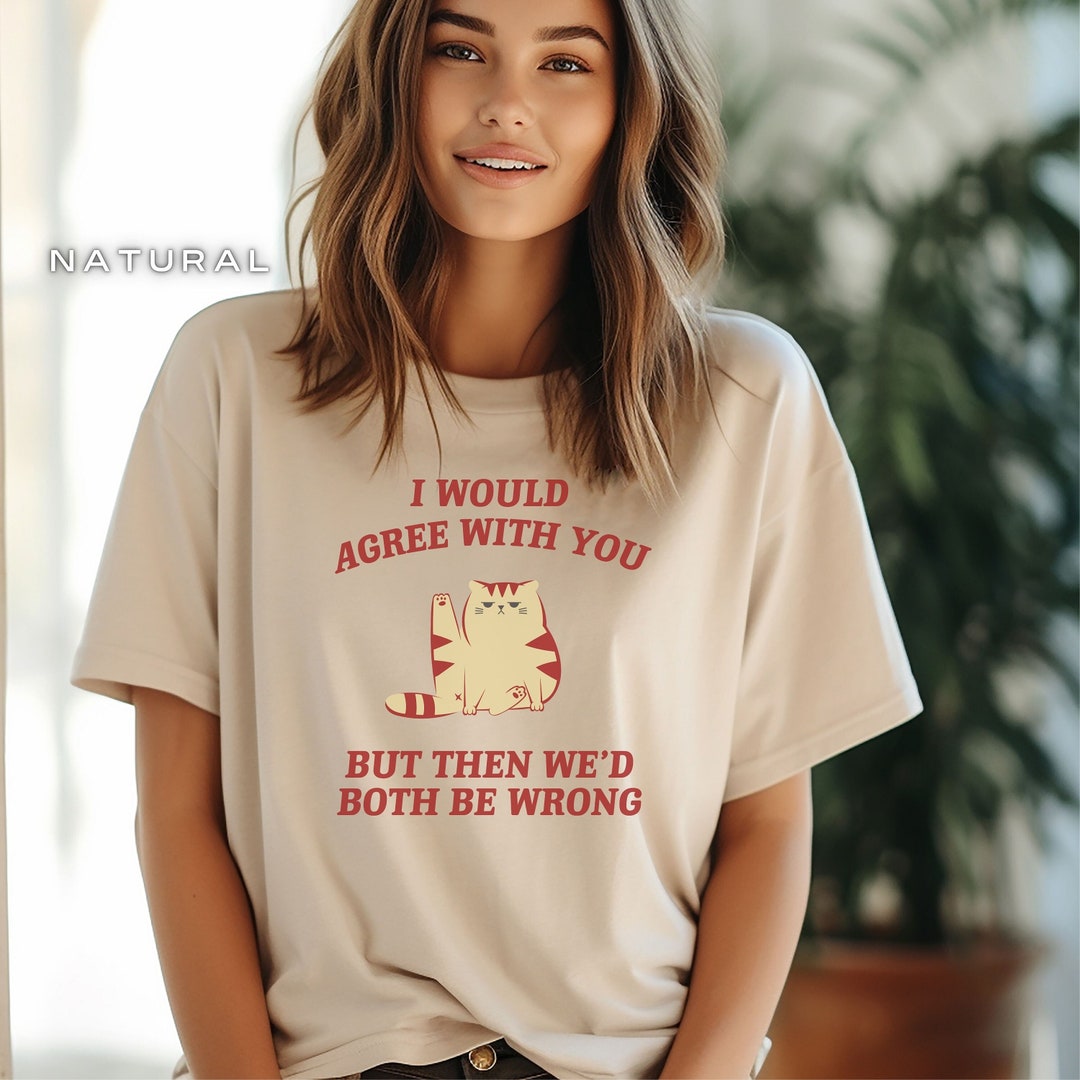 Funny Retro Cat Meme Shirt, Cute Vintage Ironic Graphic Tshirt ...