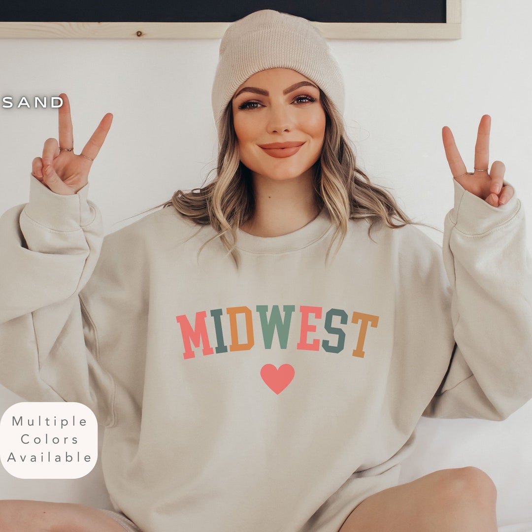 Cute Midwest Sweatshirt, Cosy Midwest Shirt, Trendy Midwestern Crewneck ...