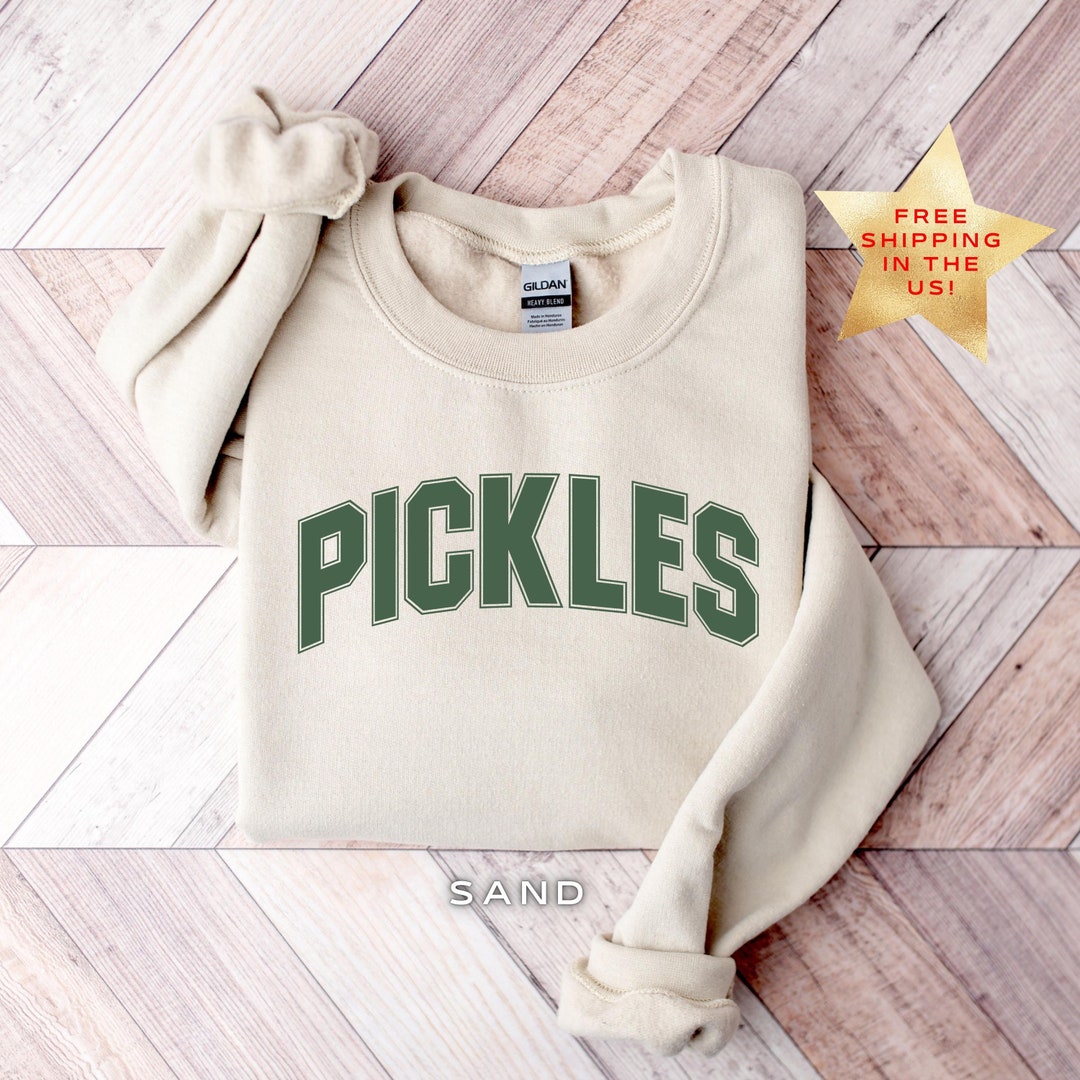 Varsity Aesthetic Pickle Sweatshirt, Gift for Pickle Lover Sweater ...