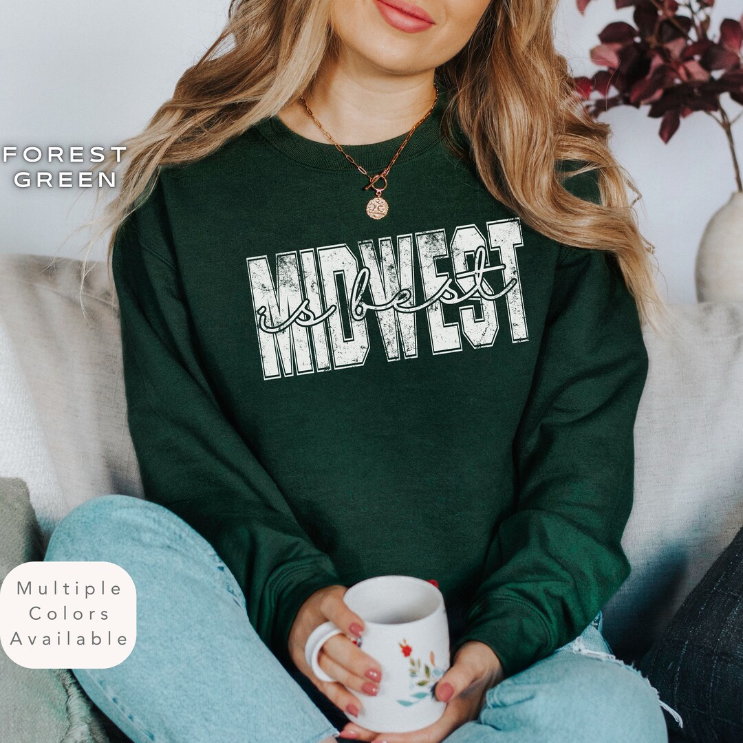 Collegiate Midwest is Best Sweatshirt, Trendy Distressed Midwest ...