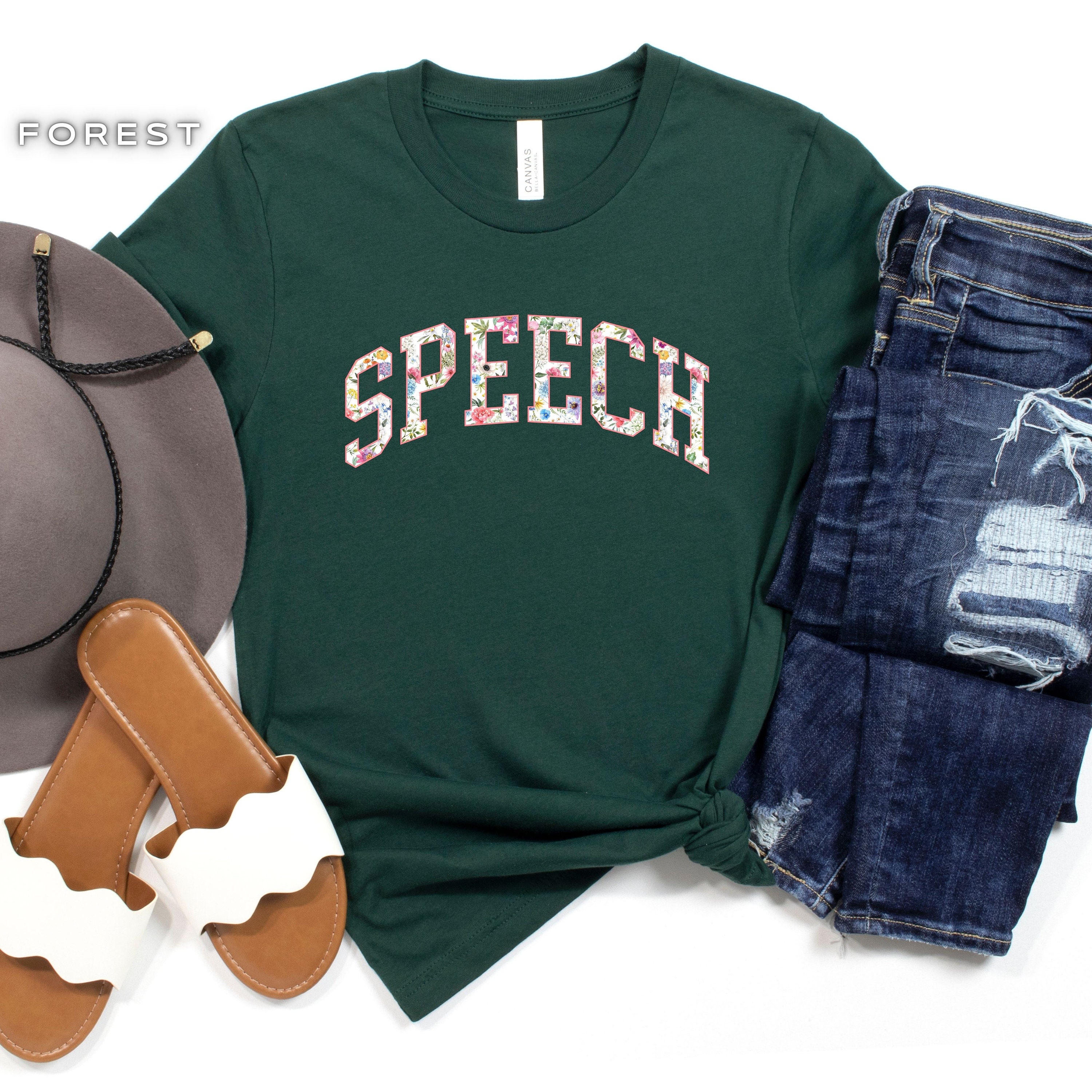 Floral SLP Shirt, Speech Therapy Shirt, Unisex Speech Tshirt, Gift for ...