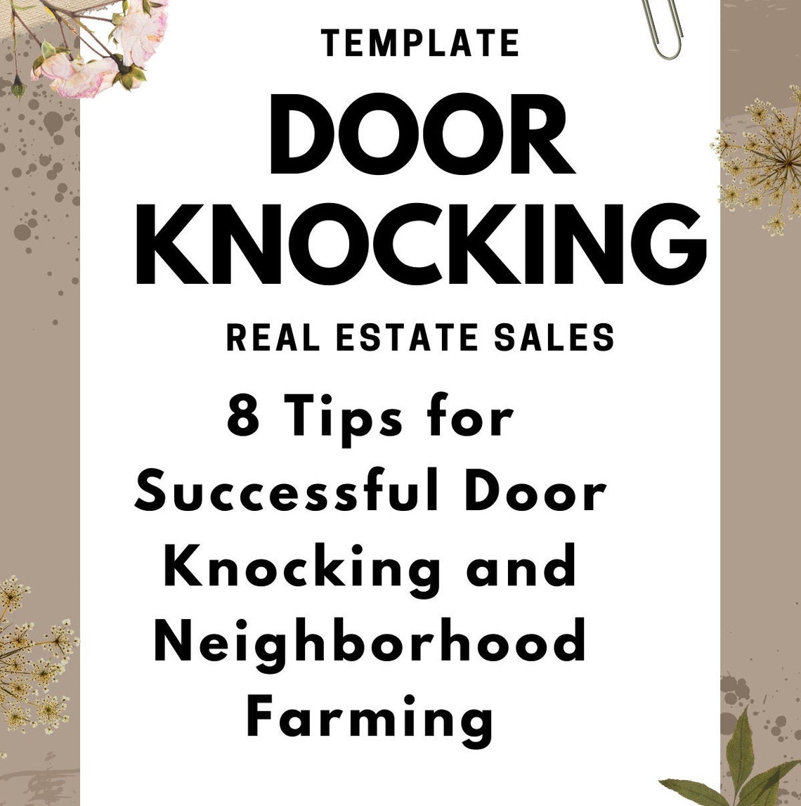 Real Estate Door Knocking Guide Digital Download PNG | Real Estate ...
