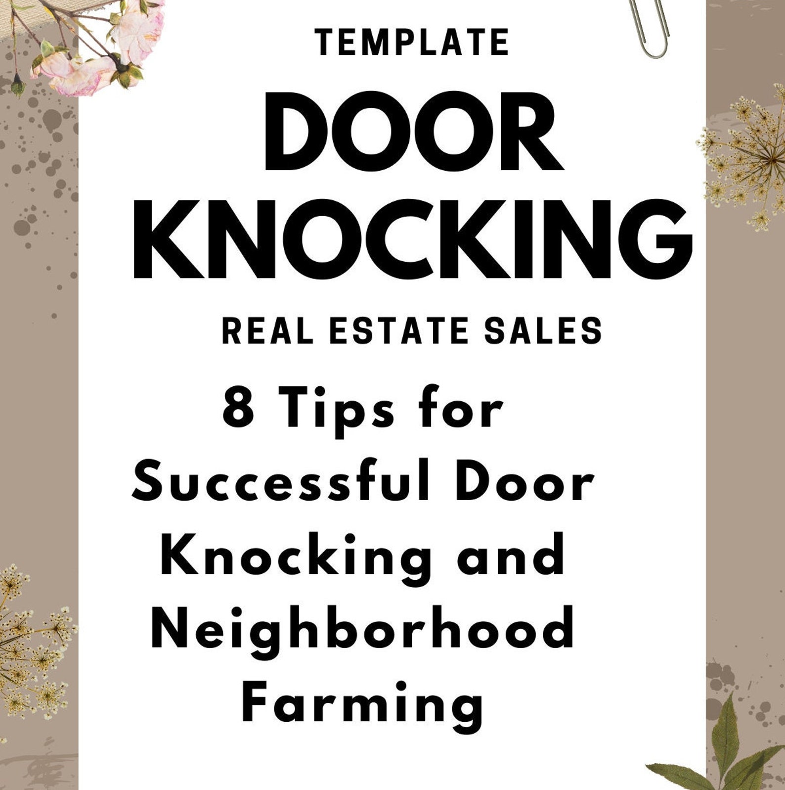 Real Estate Door Knocking Guide Digital Download PNG | Real Estate ...