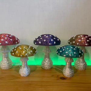 Shimmering Amanita Fungi Lamp | Fungus Light | Nature Decor - Etsy