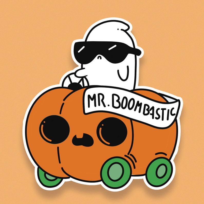 Mr. Boombastic Ghost Sticker 3-pack: Funny Halloween Pumpkin Car ...