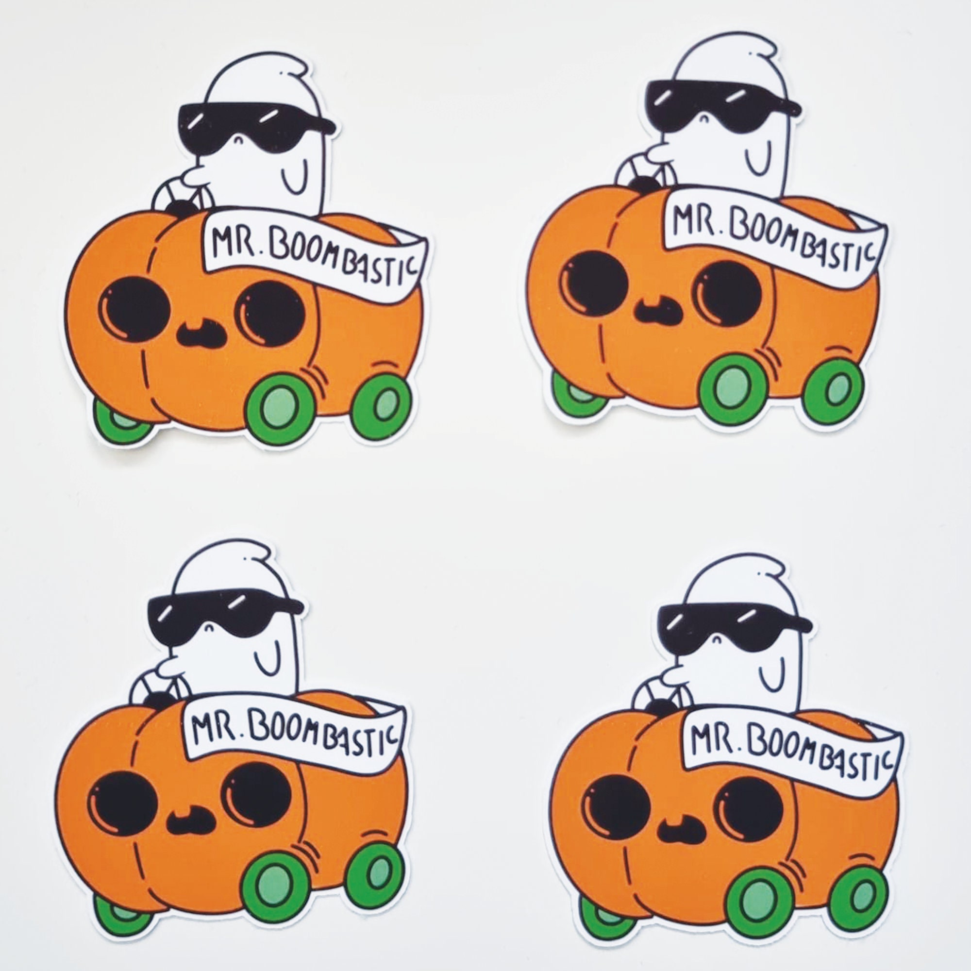 Mr. Boombastic Ghost Sticker 3-pack: Funny Halloween Pumpkin Car ...