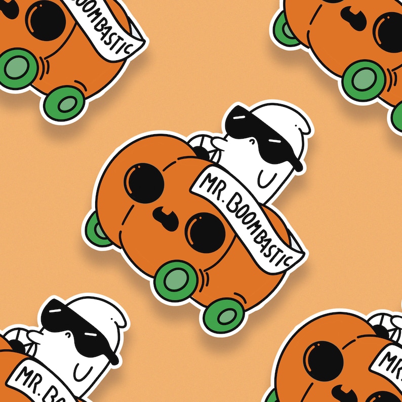 Mr. Boombastic Ghost Sticker 3-pack: Funny Halloween Pumpkin Car ...