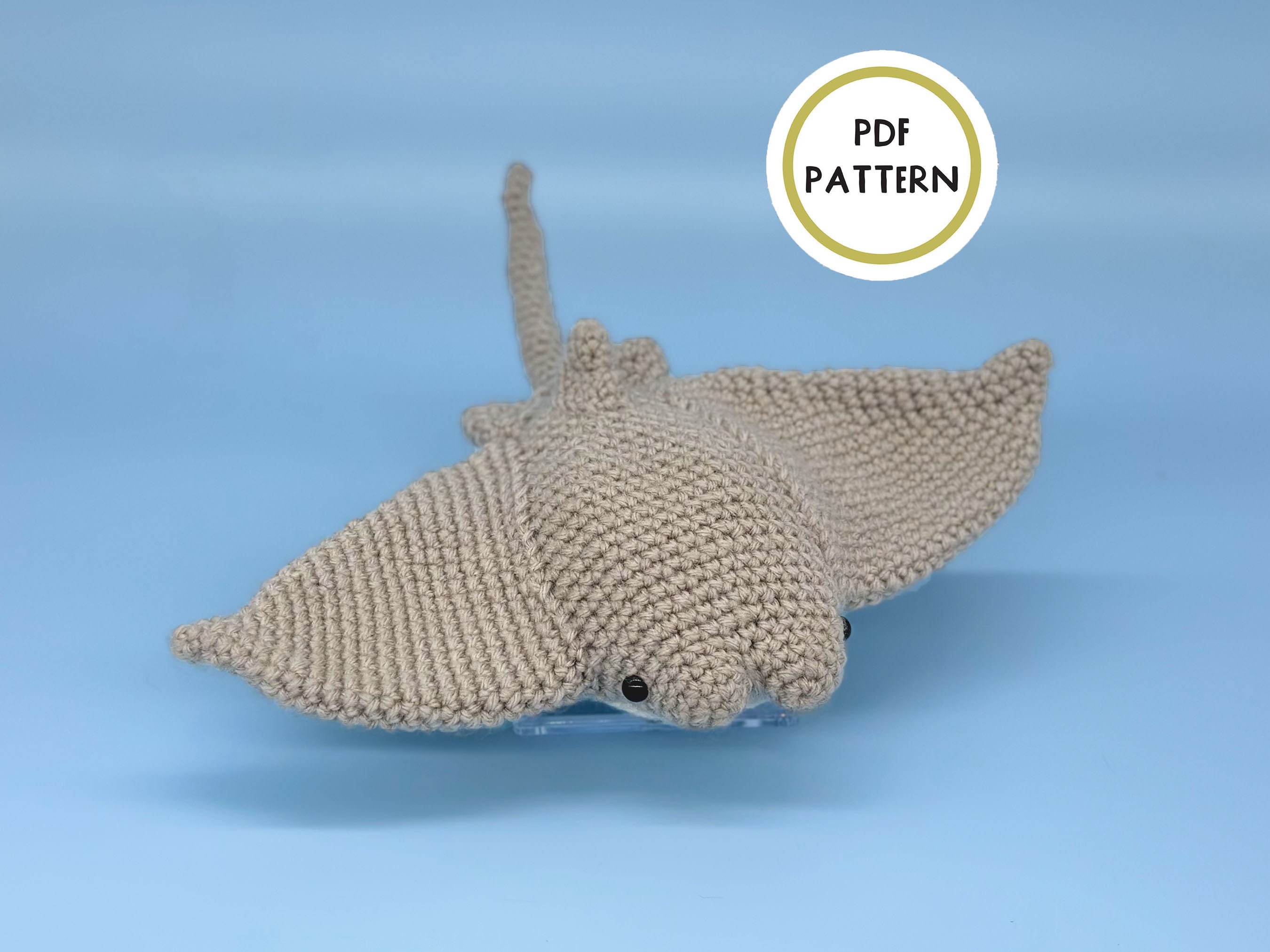 Stingray Crochet Pattern, Cali the Cownose Ray Amigurumi PDF Pattern by ...