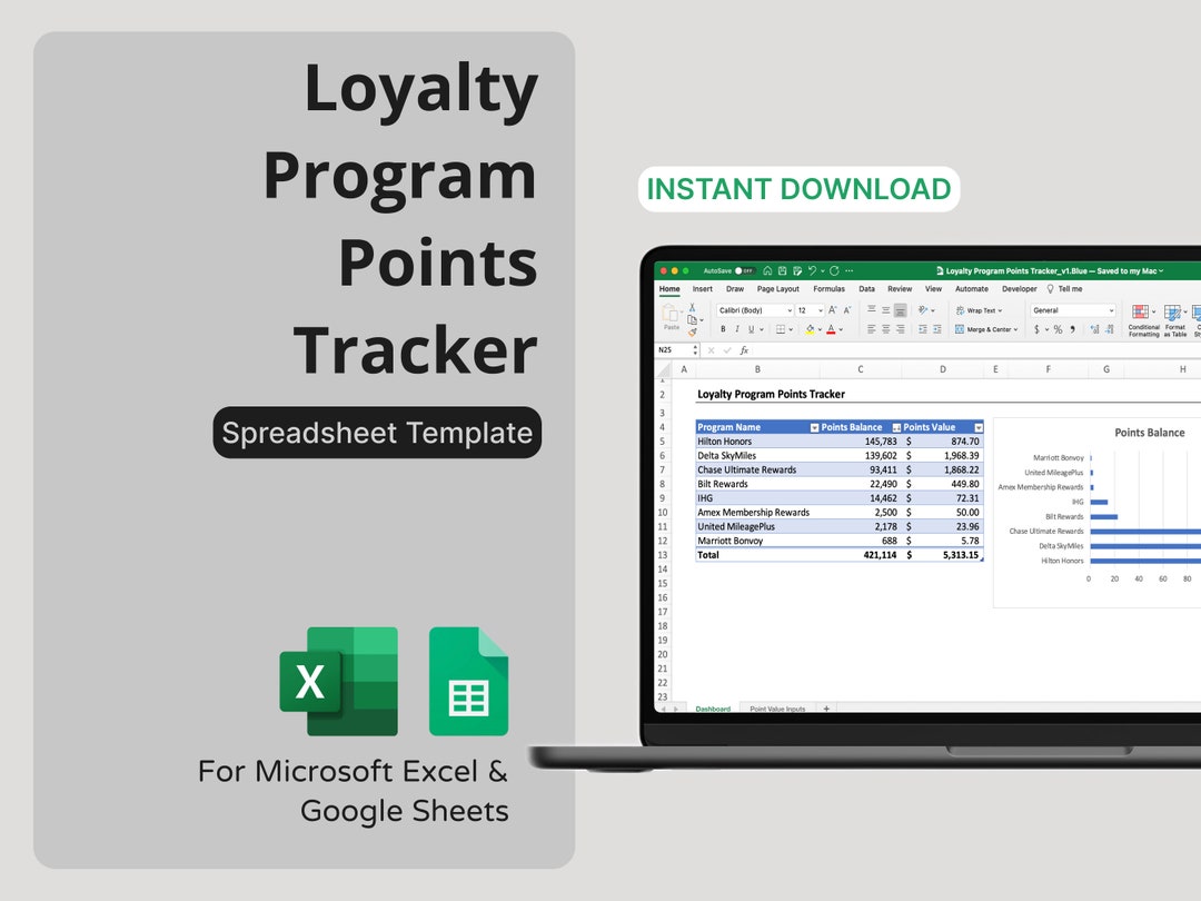 Loyalty Program Points Tracker, Travel Hacking Spreadsheet, Airline ...