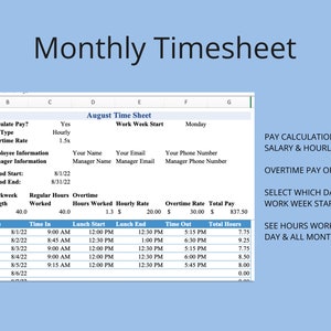 Invoice & Timesheet Templates for Microsoft Excel/google Sheets ...