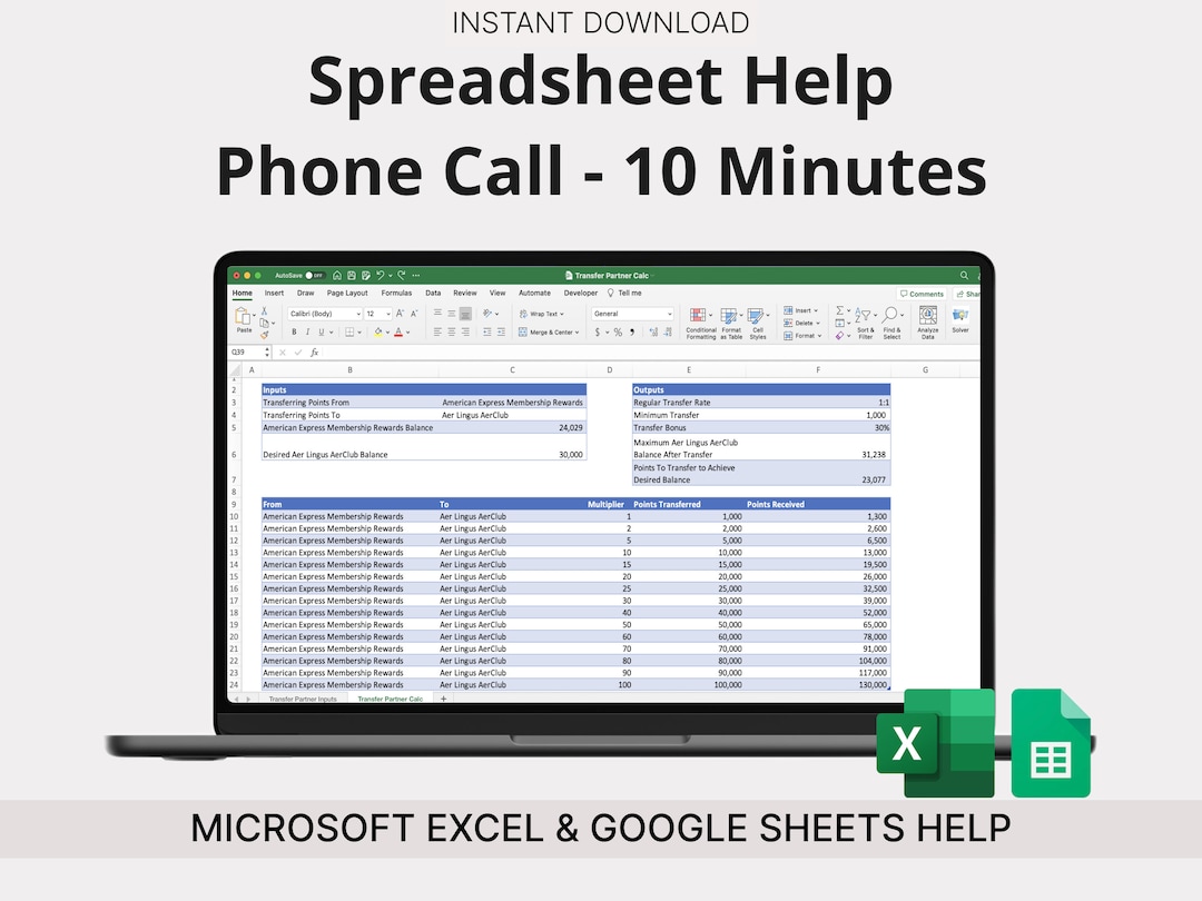 ADD-ON: Spreadsheet Tutorial Phone Call How to Use Your - Etsy