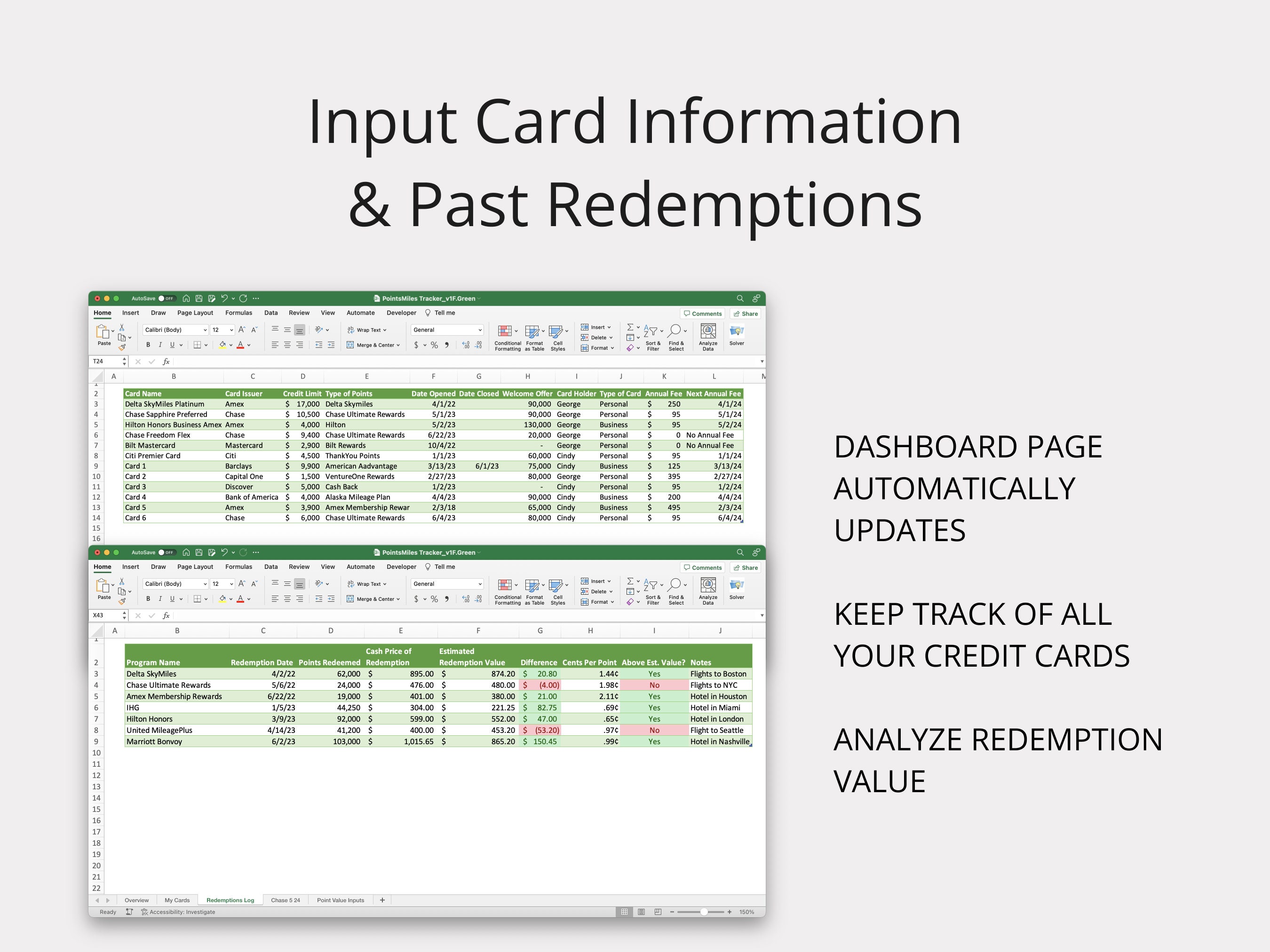 Points & Miles Tracker - Travel Hacking Spreadsheet - Optimize ...