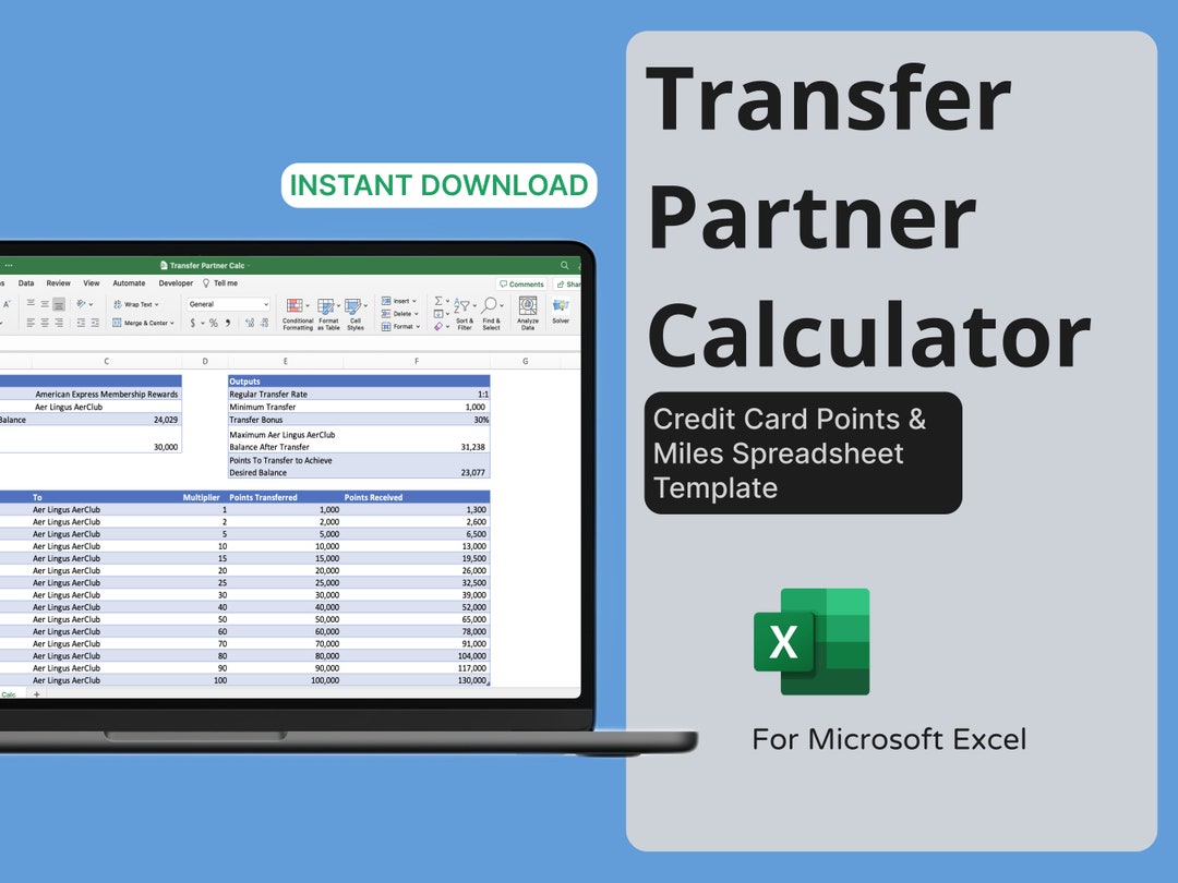 Transfer Partner Calculator for Travel Hacking Credit Card Points ...