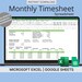 Enhanced Monthly Timesheet Template for Microsoft Excel & Google Sheets ...