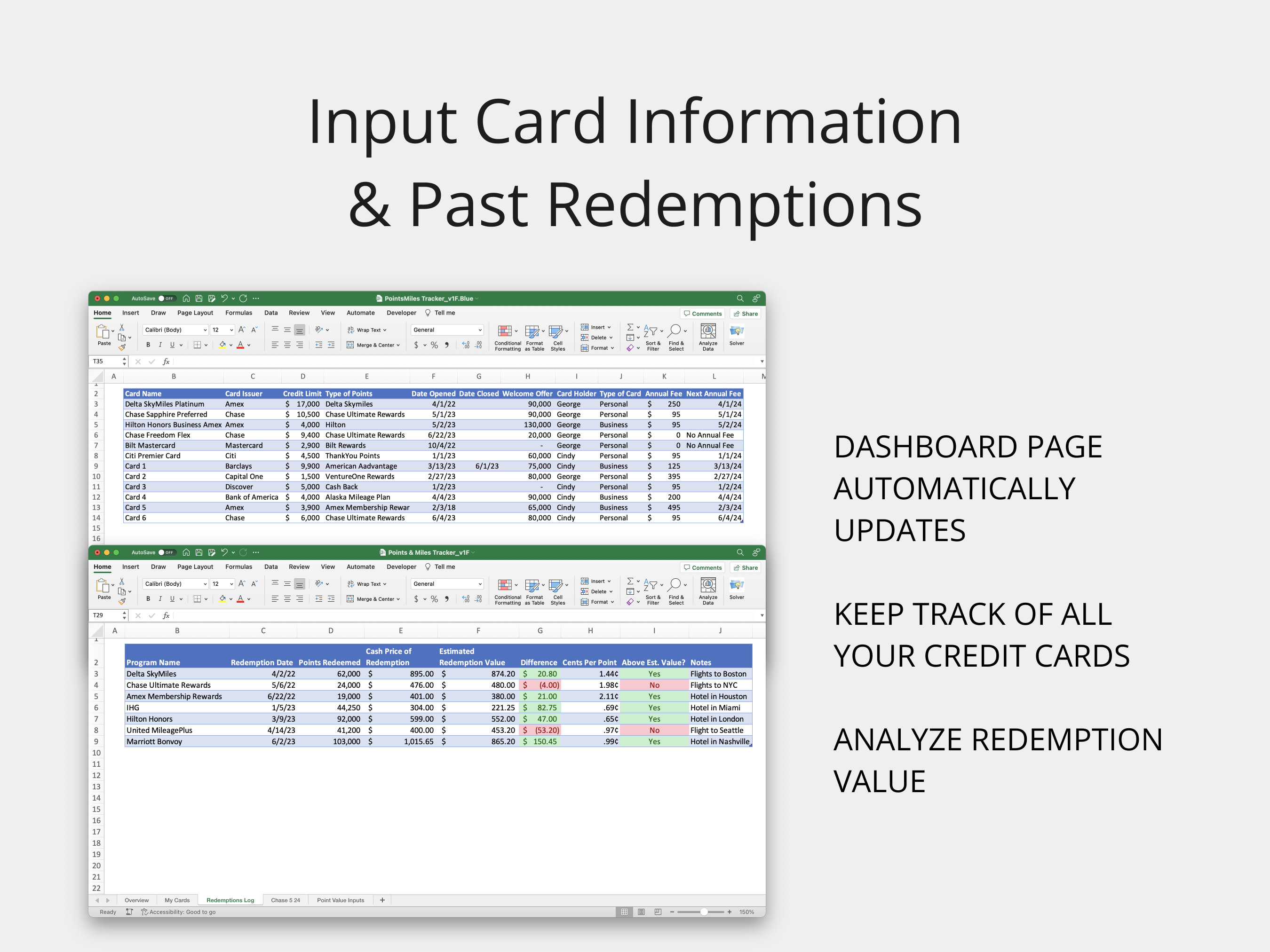 Credit Card Points Tracker, Transfer Partner Calc, Redemption Calc ...