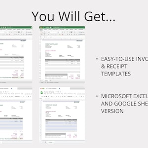 Invoice & Receipt Templates for Microsoft Excel/google Sheets ...