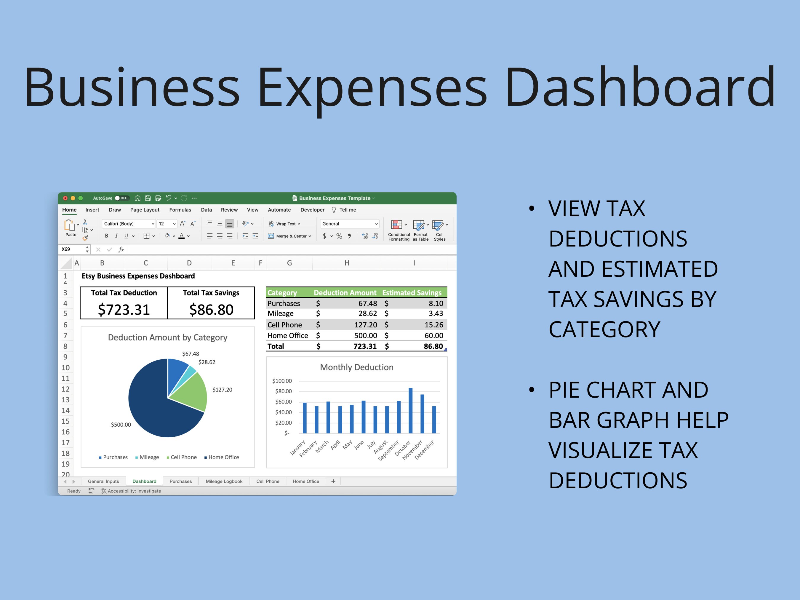 Invoice & Business Expense Tracker Template for Microsoft Excel/google ...