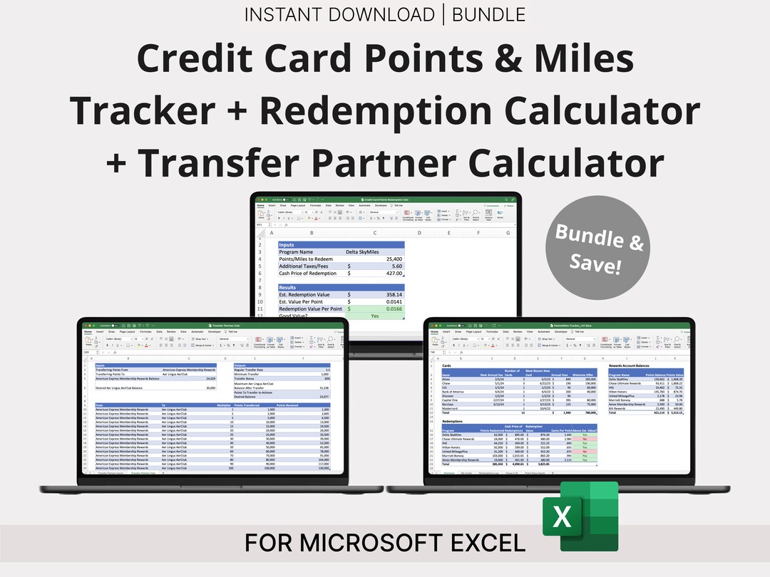 Credit Card Points Tracker, Transfer Partner Calc, Redemption Calc ...