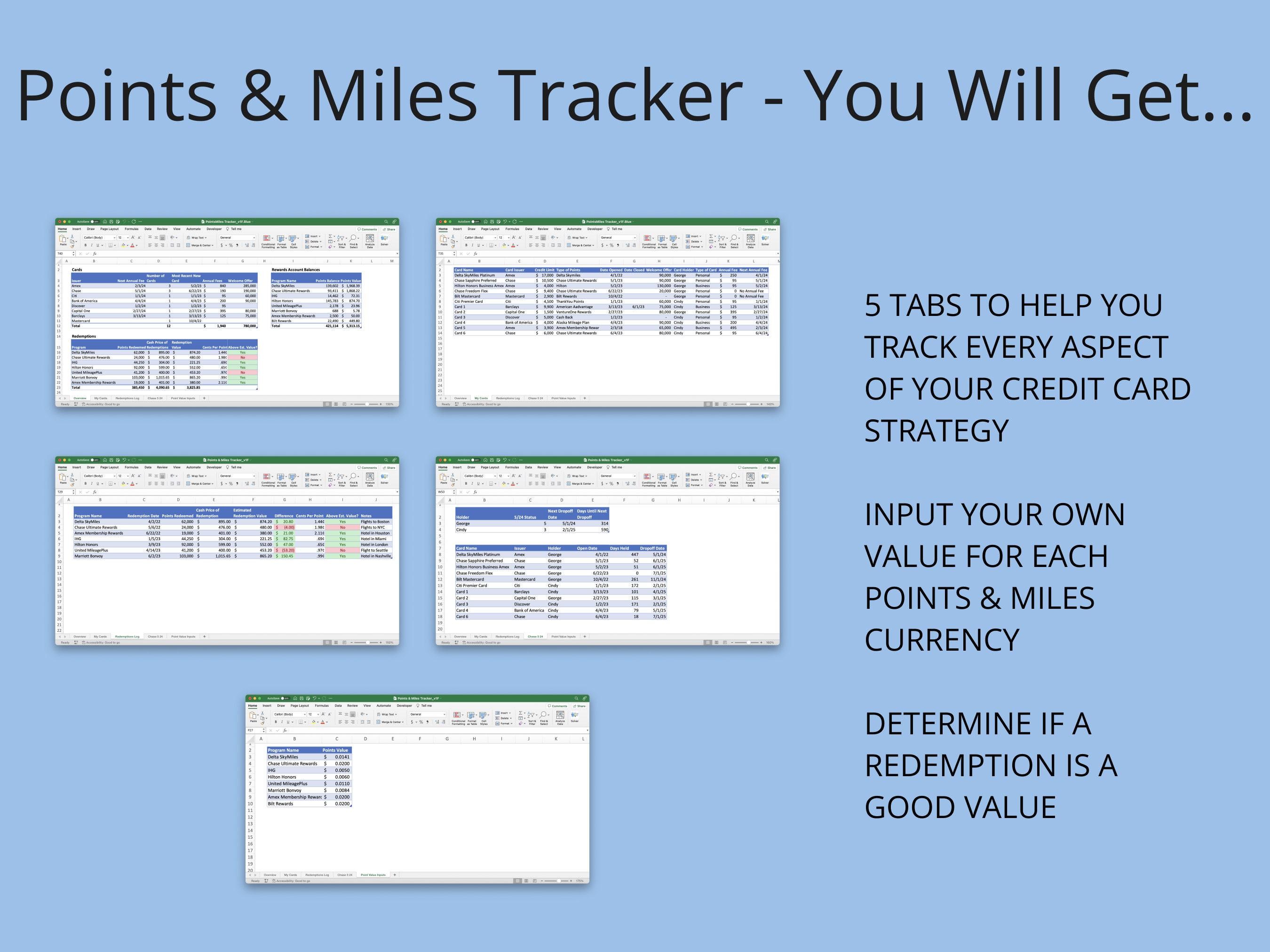 Credit Card Points Tracker, Transfer Partner Calc, Redemption Calc ...
