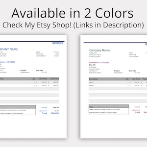 Invoice & Receipt Templates for Microsoft Excel/google Sheets ...