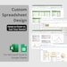 Custom Spreadsheet for Microsoft Excel - Personalized Spreadsheet ...