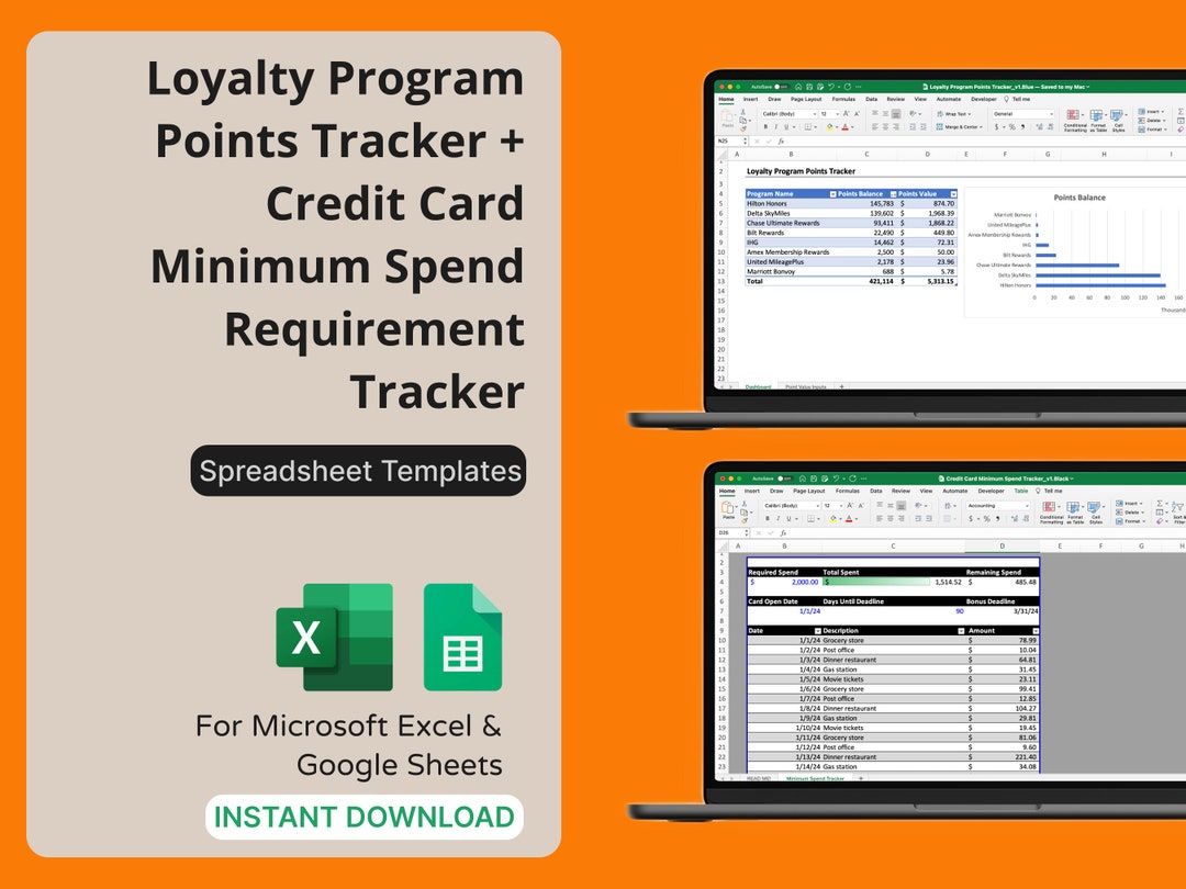 Loyalty Program Points Tracker & Minimum Spend Requirement Tracker ...