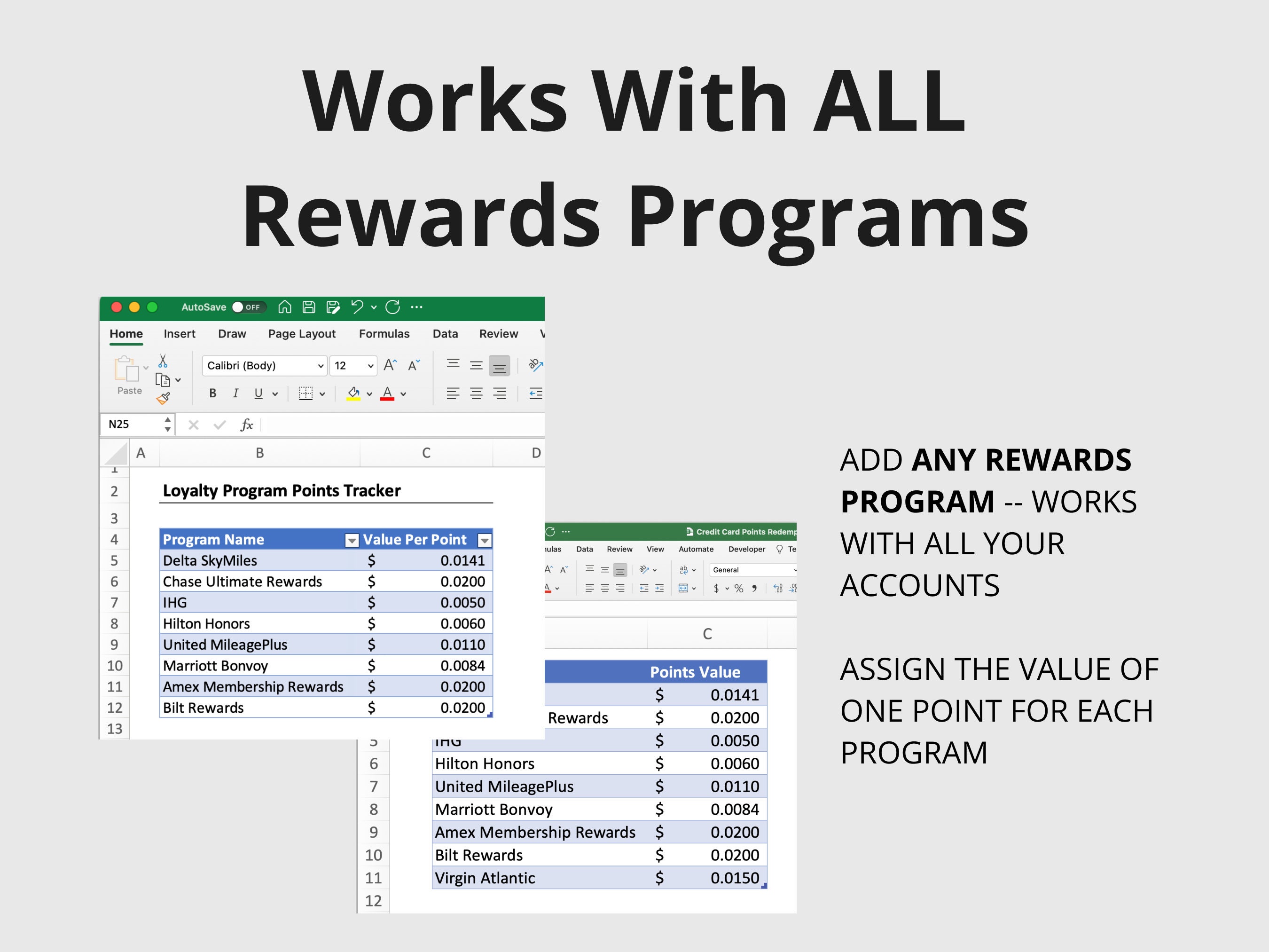 Loyalty Program Points Tracker & Redemption Calculator for Credit Card ...