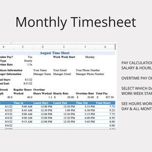 Invoice & Timesheet Templates for Microsoft Excel/google Sheets ...