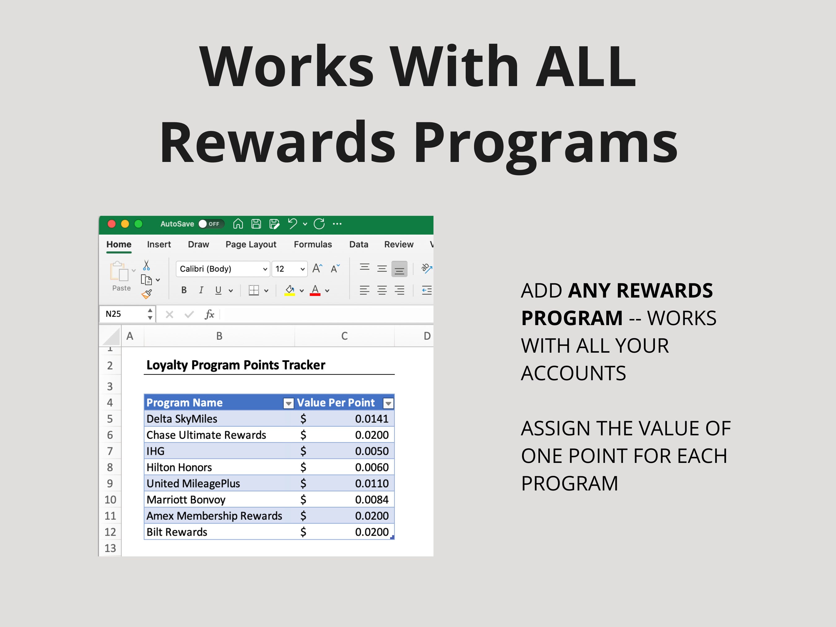 Loyalty Program Points Tracker, Travel Hacking Spreadsheet, Airline ...