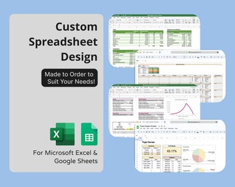 Custom Excel Spreadsheet Design - Etsy