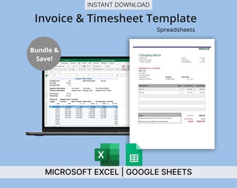Invoice & Timesheet Templates for Microsoft Excel/google Sheets ...