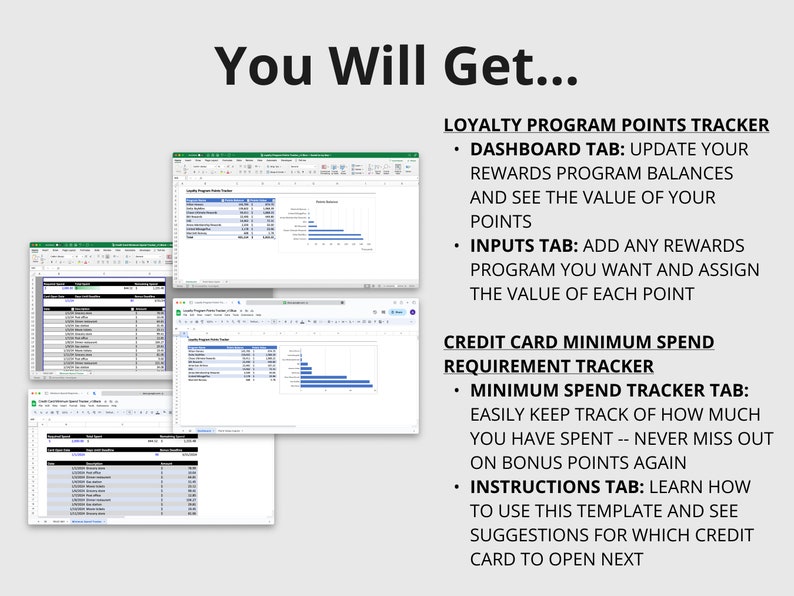 Loyalty Program Points Tracker & Minimum Spend Requirement Tracker ...
