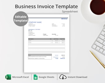 Microsoft Excel Invoice Template Basic User Friendly Small Business Use ...