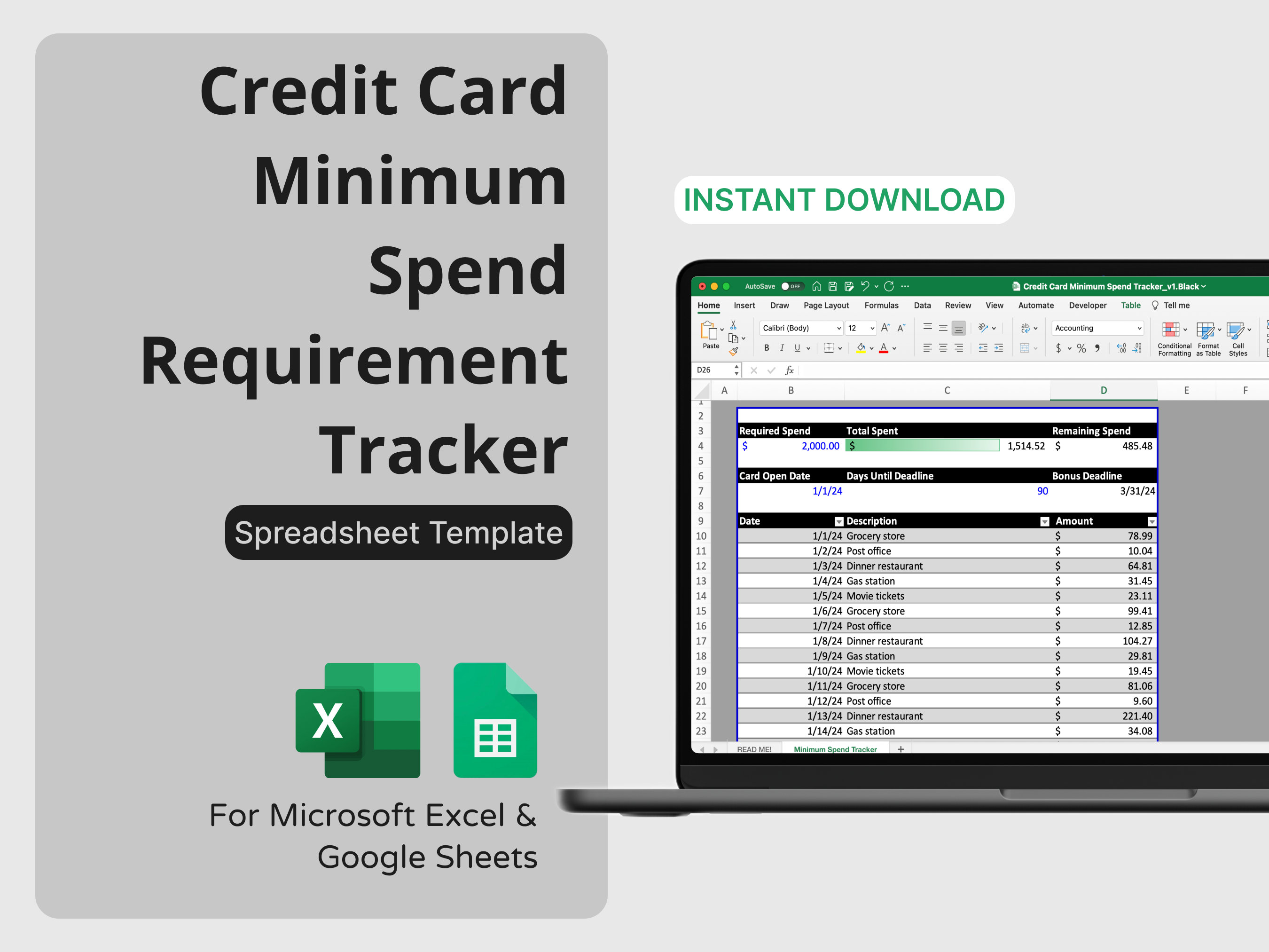 Credit Card Minimum Spend Requirement Tracker - Credit Card Points ...