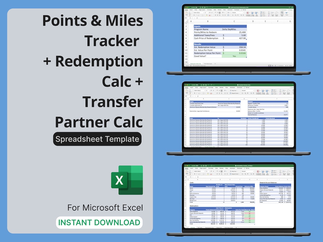 Credit Card Points Tracker, Transfer Partner Calc, Redemption Calc ...