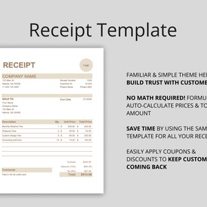 Invoice & Receipt Templates for Microsoft Excel/google Sheets ...