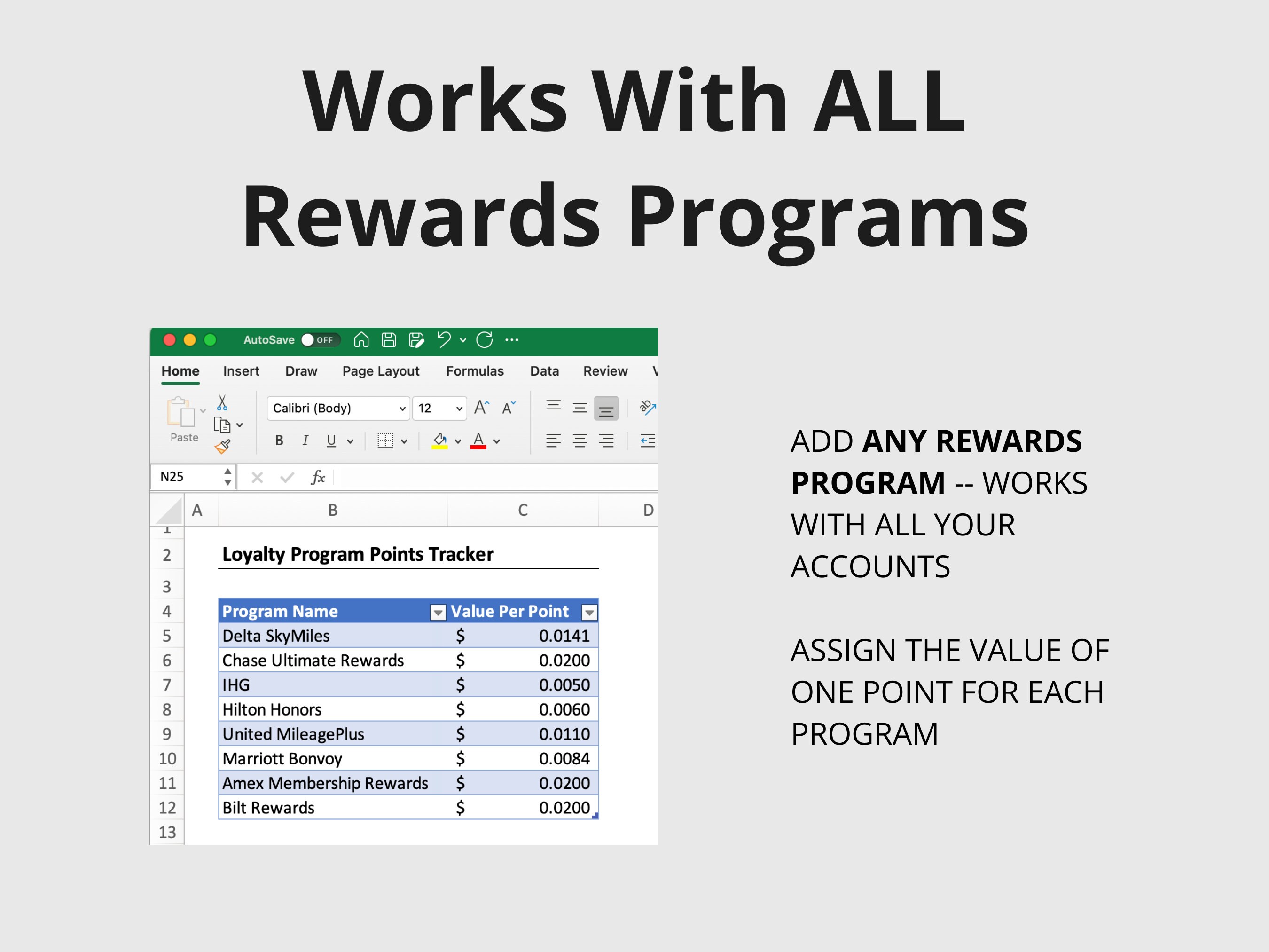 Loyalty Program Points Tracker & Minimum Spend Requirement Tracker ...