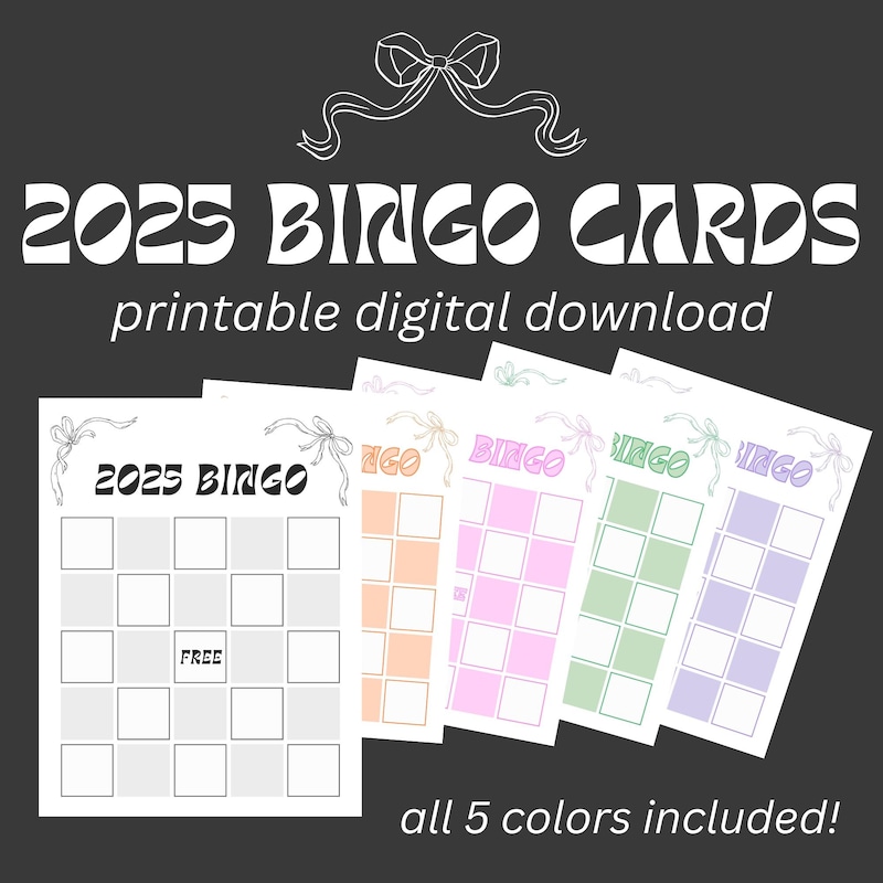 2025 Bingo Card Printable - Etsy