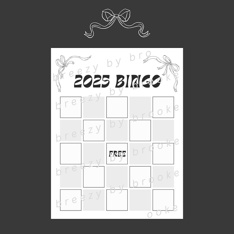 2025 Bingo Card (printable Digital Download - Blank/fillable) New Year ...