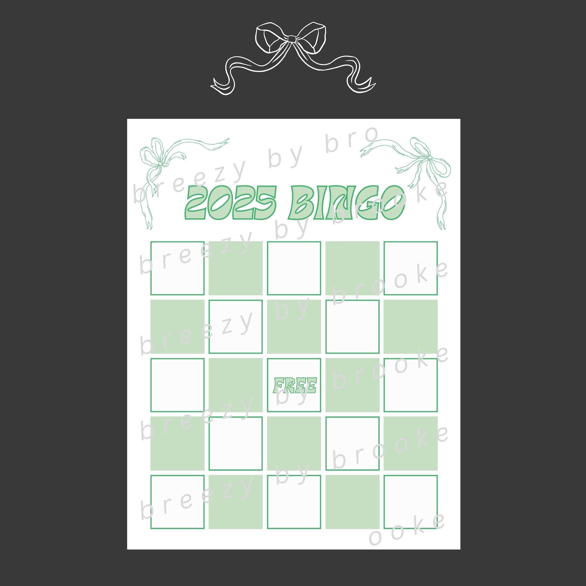 2025 Bingo Card (printable Digital Download - Blank/fillable) New Year ...