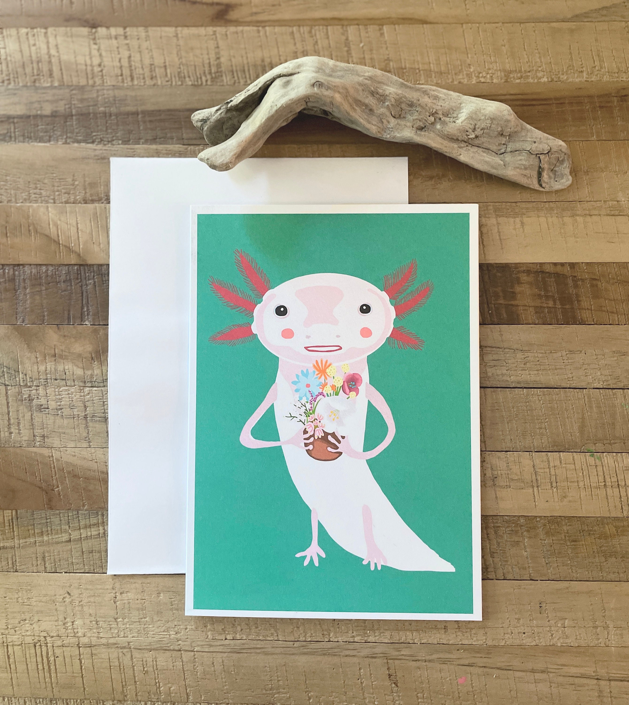 Axolotl's Dream Greeting Cards Axolotl Illustrations - Etsy