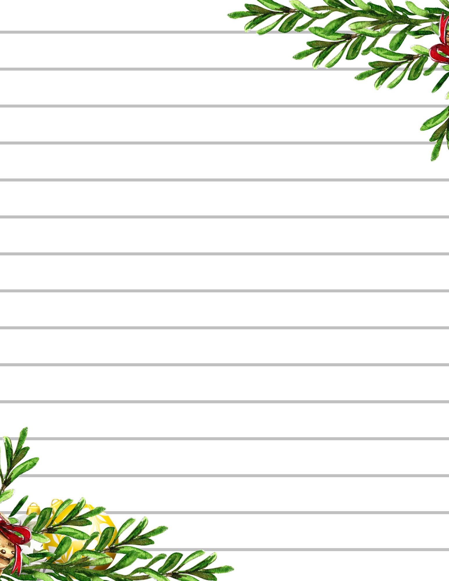 Printable Christmas Stationery,christmas Letter,christmas Decor ...