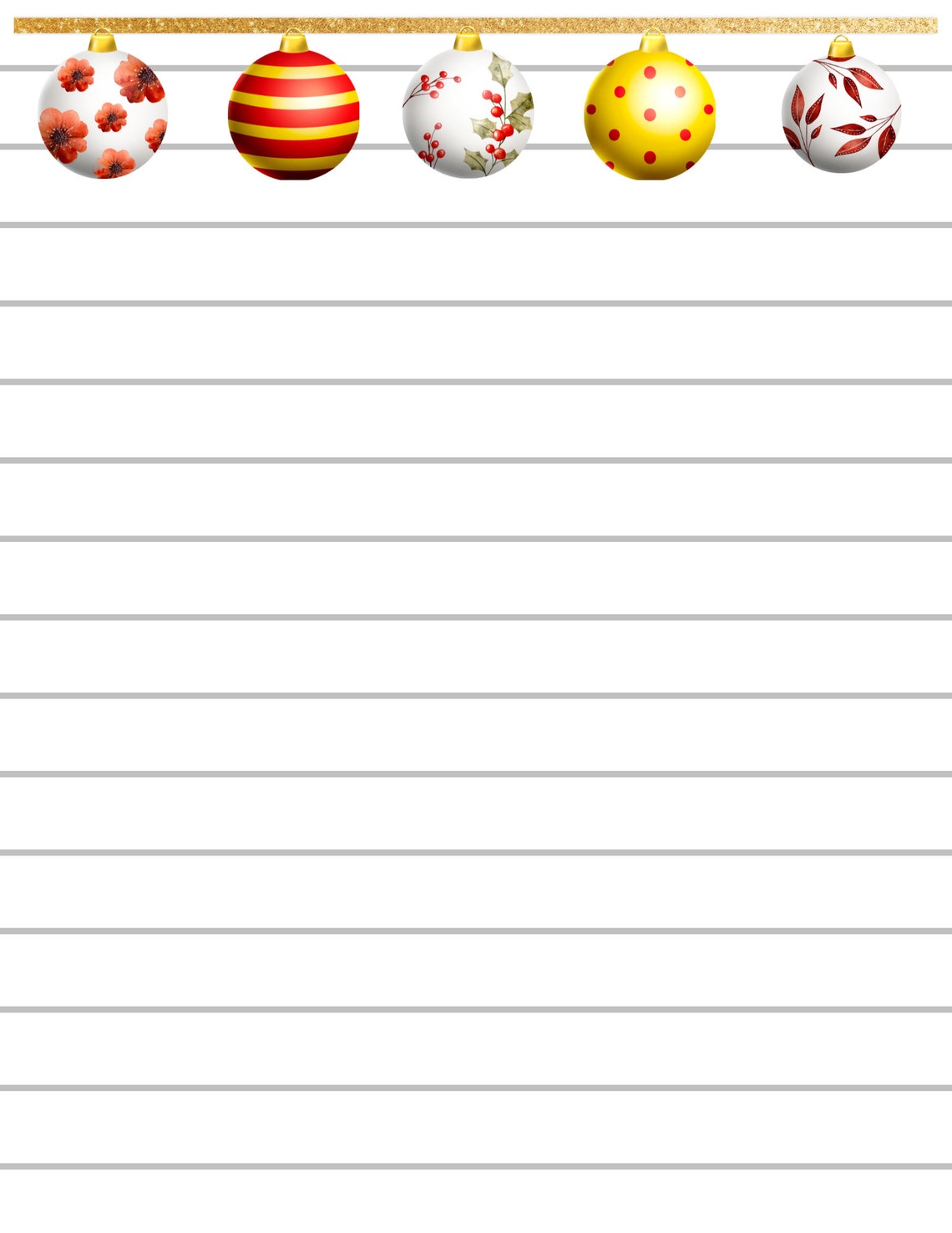 Printable Christmas Stationery,christmas Letter,christmas Decor ...