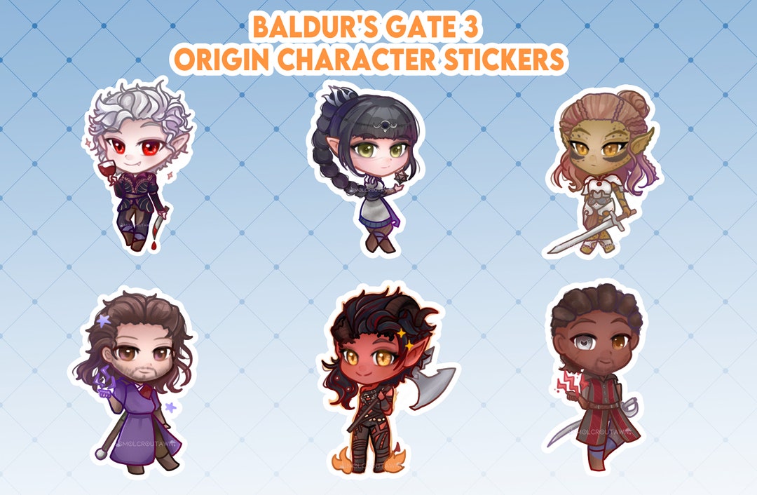 Baldur's Gate 3 Stickers: Chibi Origin Characters - Etsy