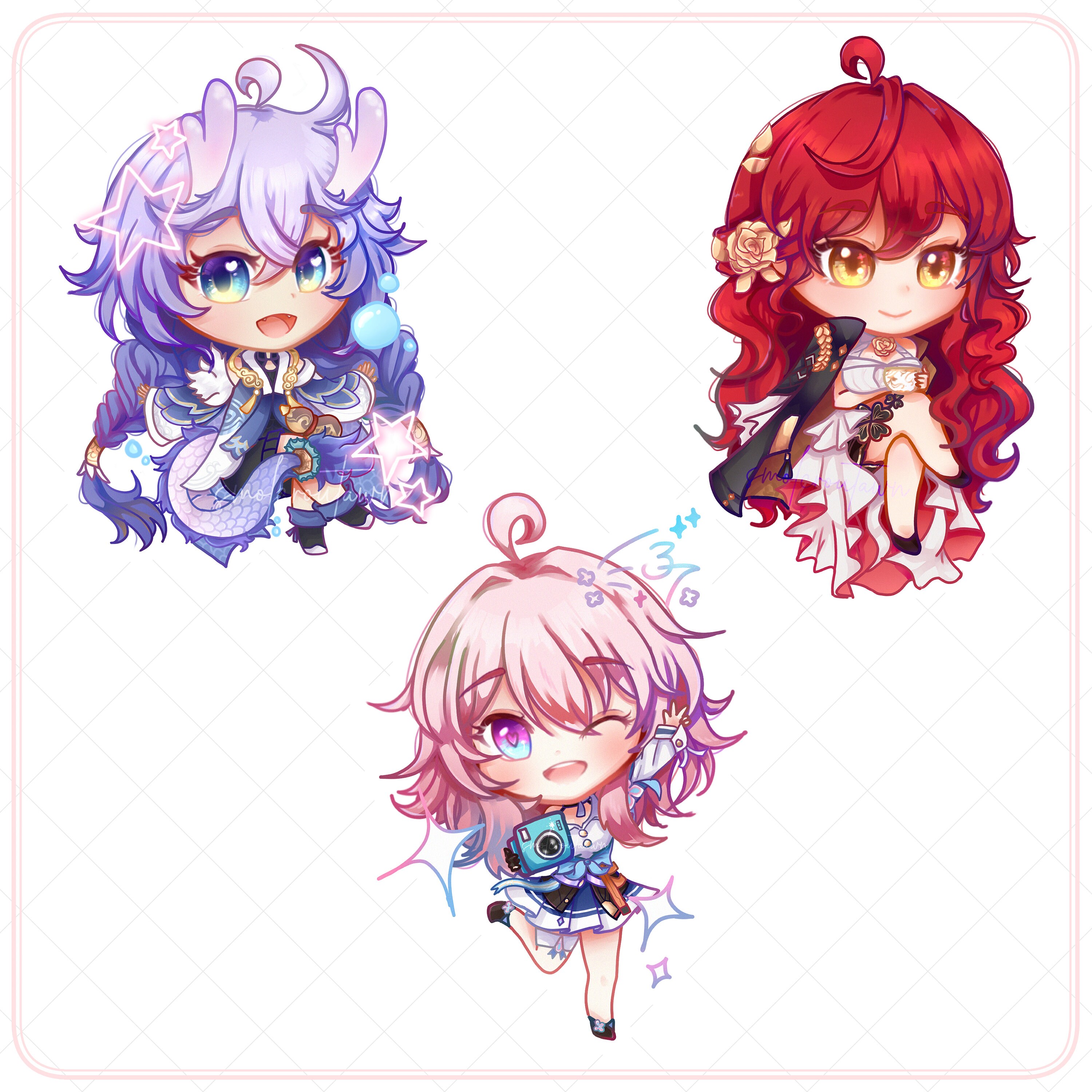 Cute Honkai Star Rail HSR Vinyl Die Cut Stickers 7 Characters - Etsy Israel