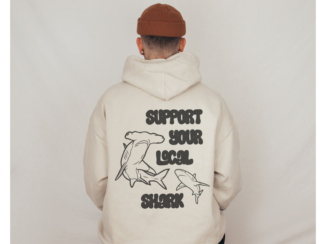 Shark Back Design Hoodie Earth Day, Ocean Animal Conservation, Marine ...