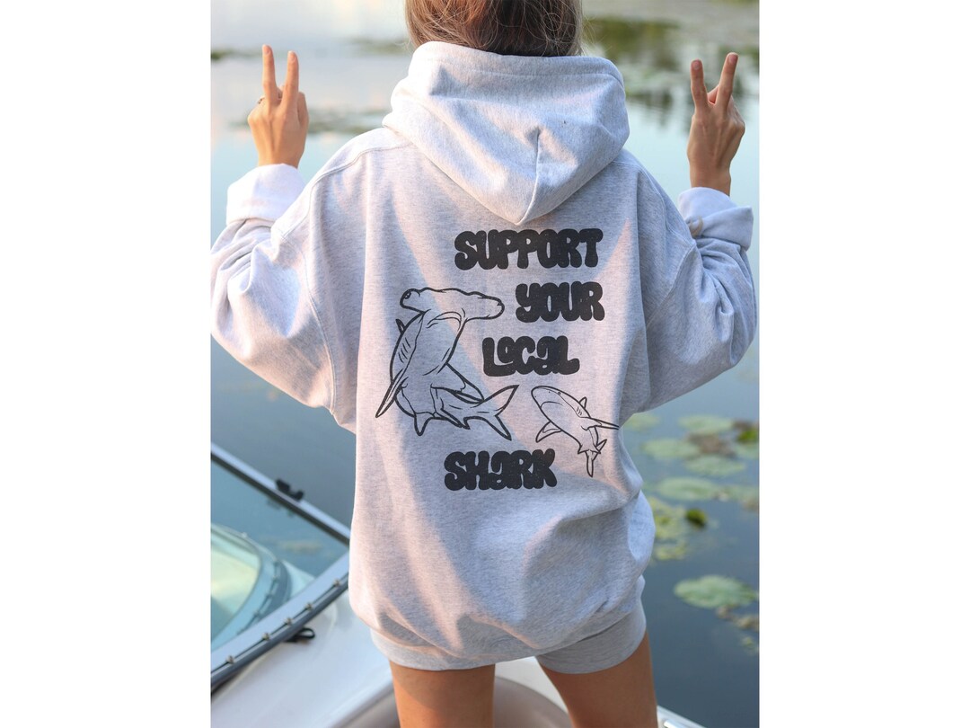 Shark Back Design Hoodie Earth Day, Ocean Animal Conservation, Marine ...