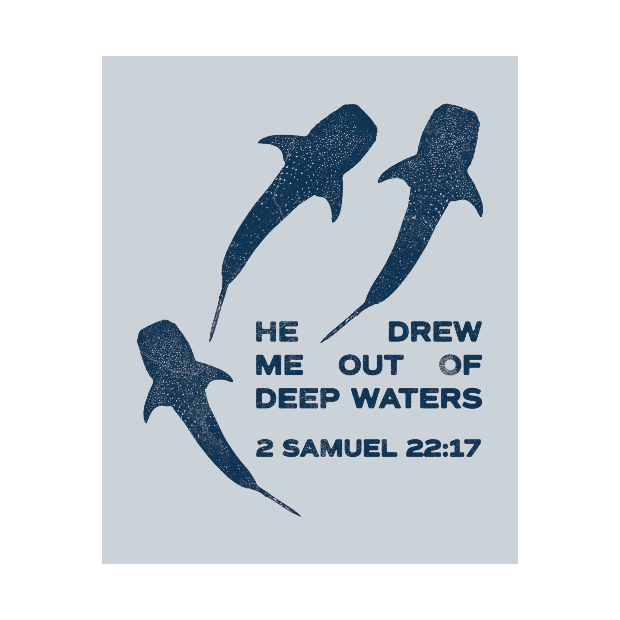 Christian Whale Shark Wall Art Bible Verse Ocean Animal Matte Vertical ...