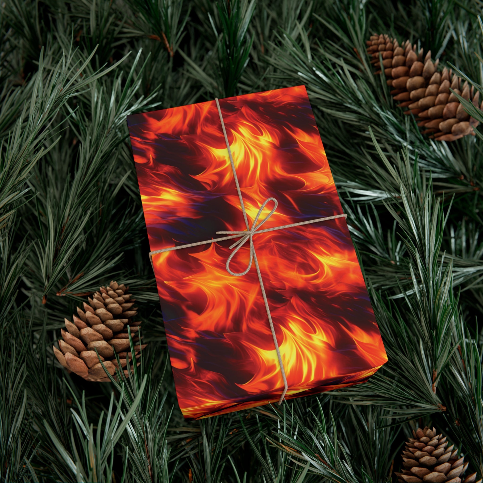 Flickering Flame Sustainable Wrapping Paper Fire Eternal - Etsy